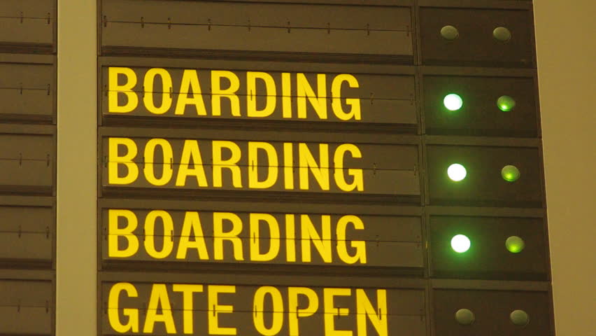 Blinking Boarding Message On Airport Stock Footage Video (100% Royalty ...