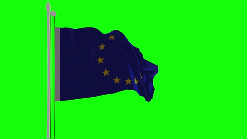 EU Flag, HQ Animated On An Epic Background, Greenscreen And Alpha Stock ...