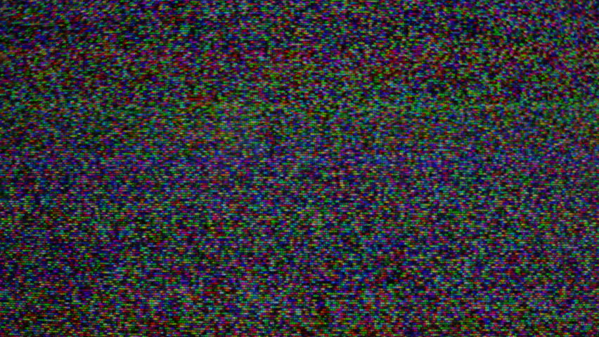 Static Distortion Fuzz On Old Analog Color Television Screen Stock ...