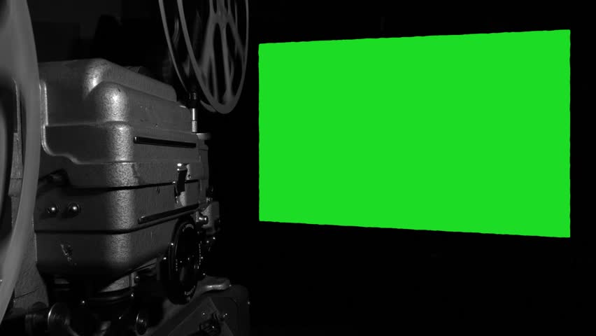 Film Projector With 16 X 9 Aspect Ratio Chroma Key Green Screen Stok ...