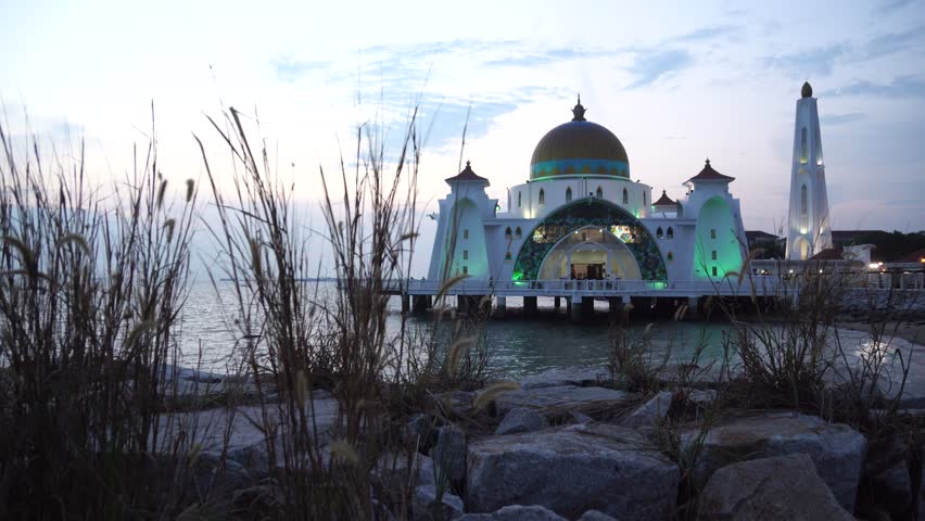 Timelapse Over The Selat Melaka Mosque On September 21, 2009 At Malacca ...