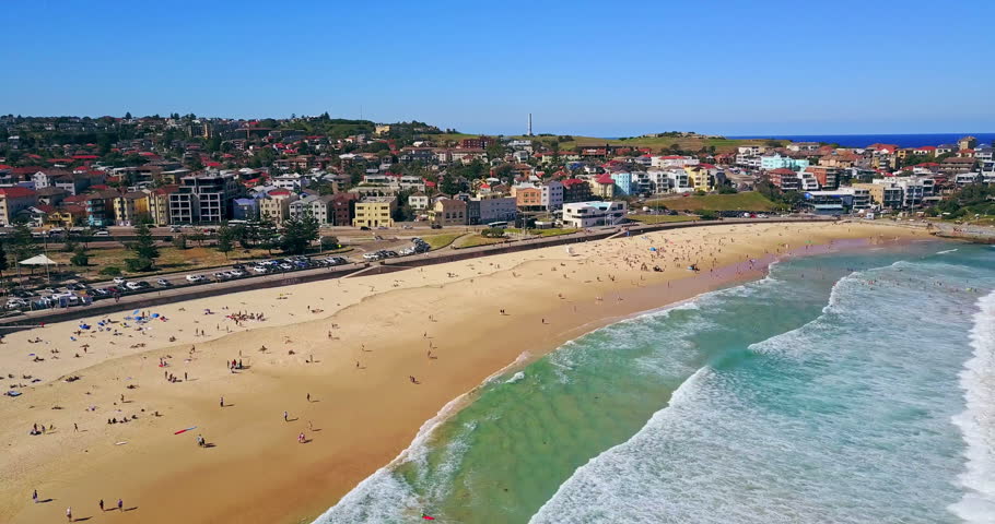Aerial View of Bondi Beach Stock Footage Video (100% Royalty-free ...