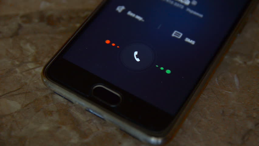 Red Phone Receiver Falling Onto Office Desk Beside Notepad Coffee And ...