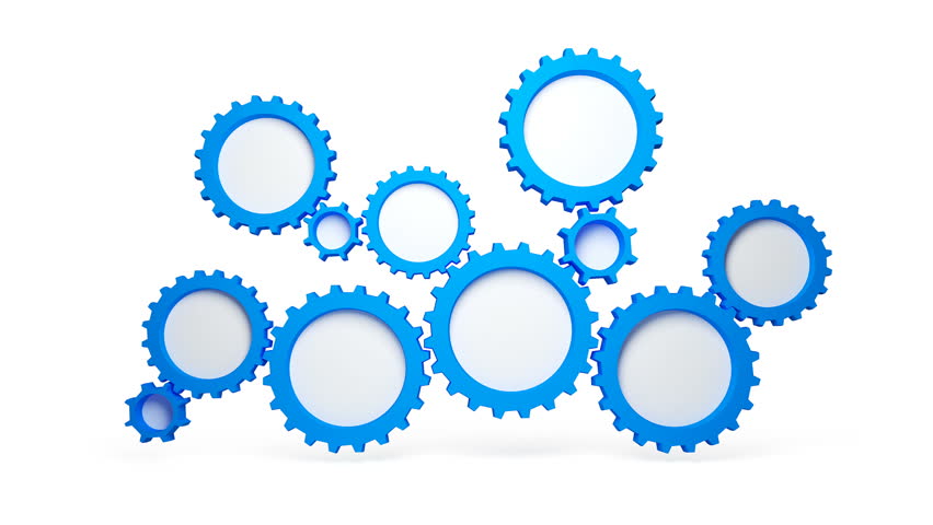 Blue Gears On a White Stock Footage Video (100% Royalty-free) 25387979 ...