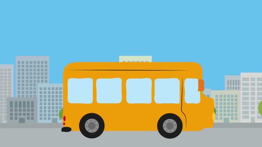 Hand Drawn Animated Bus Loop And Trajectory Without Background Stock ...