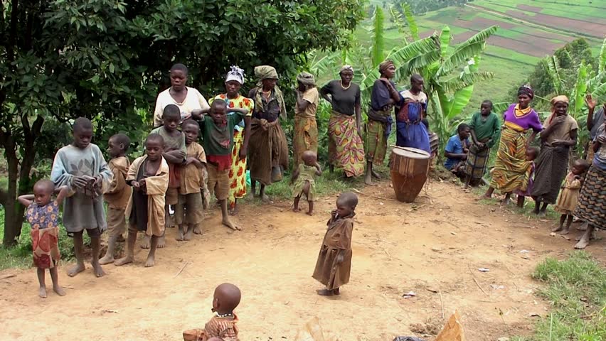 LAKE BUNYONYI, UGANDA - OCTOBER 21: Batwa Pygmies Dancing On October 21 ...