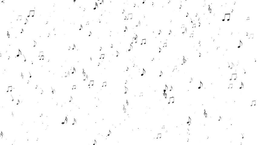Looped Abstract Background Of Musical Notes. Animation Of Motion Notes ...