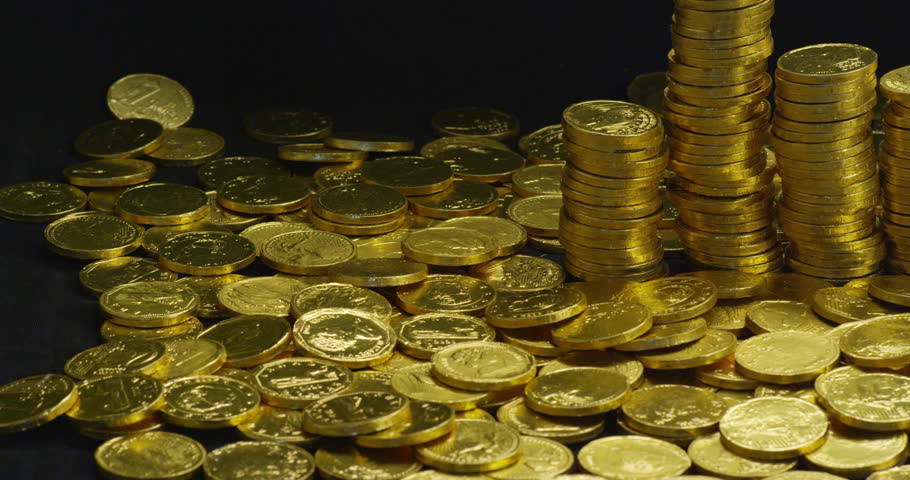 Stacks Of Gold Coins. Stock Footage Video 4871405 | Shutterstock