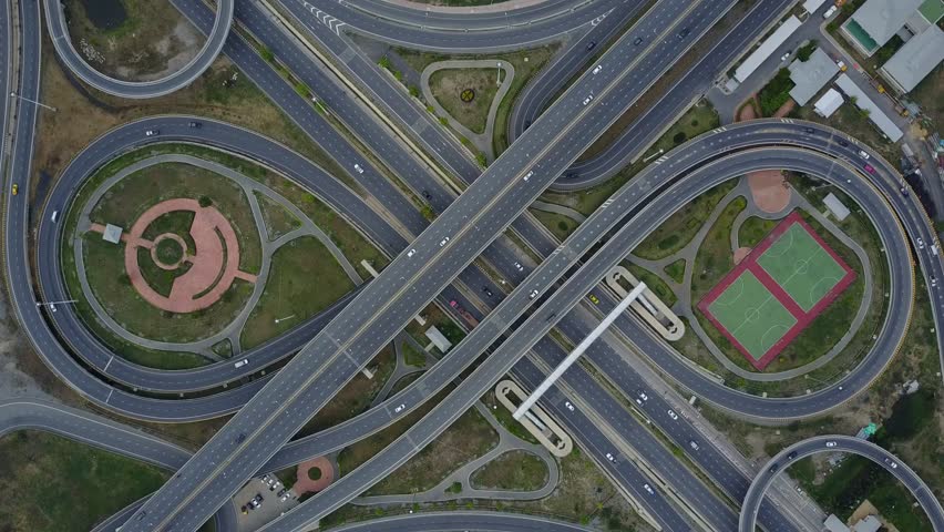 overhead flyover the complex road junction 스톡 비디오 | 25932239 | Shutterstock