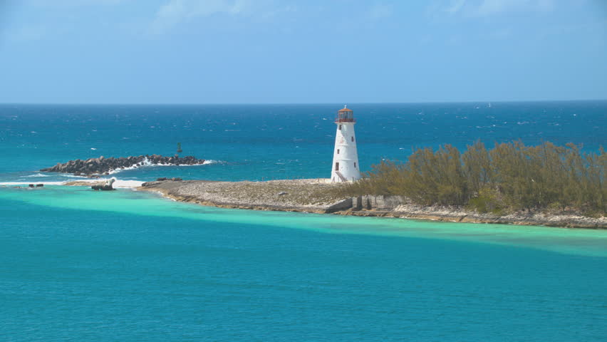 Stock video of nassau bahamas landmark lighthouse at port | 26463119 ...