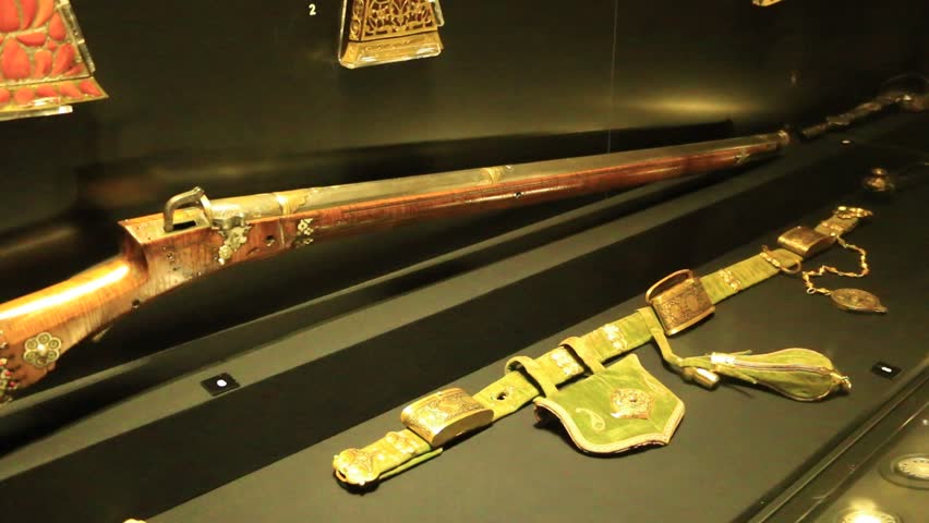 Stock Video Clip of ISTANBUL, TURKEY, MARCH 22, 2016: Medieval weapons ...