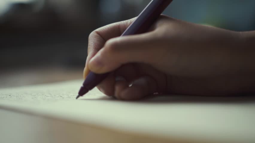 Hands of a Woman Writing Stock Footage Video (100% Royalty-free ...