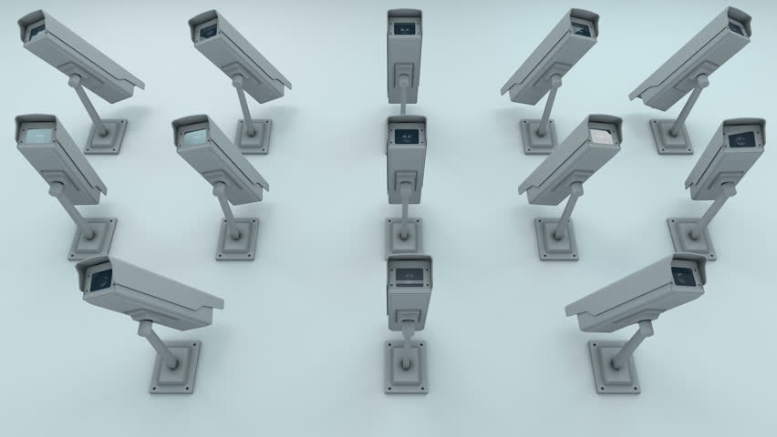 Many Security Cameras Looking Onto Stock Footage Video (100% Royalty ...