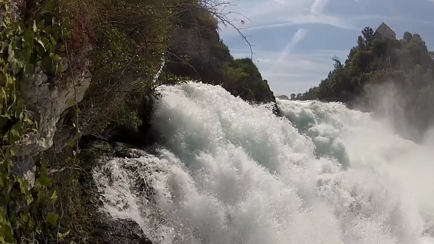 Waterfall On the Rhein in Stock Footage Video (100% Royalty-free ...