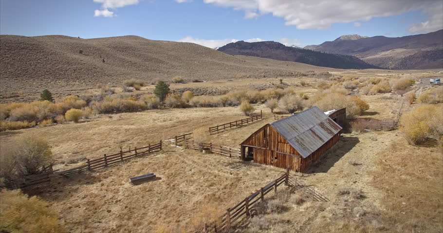 Aerial of Old Abandoned Western Stock Footage Video (100% Royalty-free ...