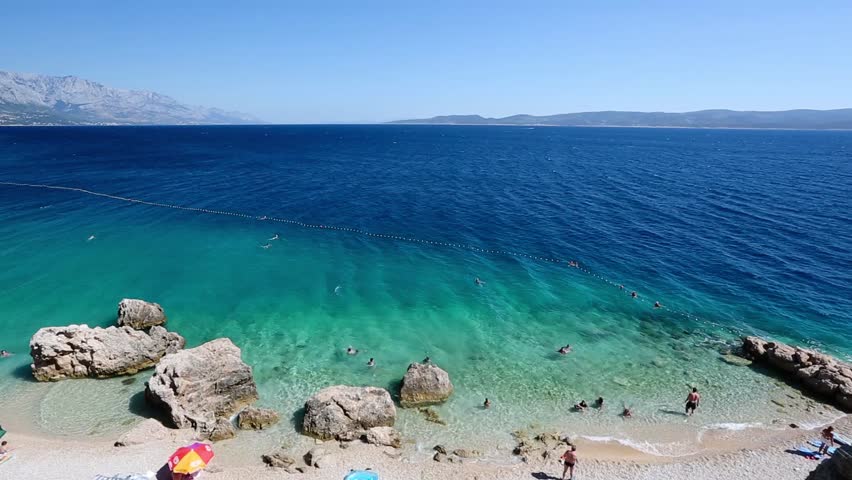 Stock Video Clip of Beautiful Beach and Adriatic Sea with Transparent ...