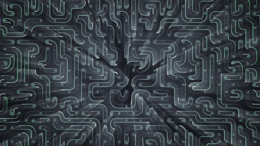 Abstract Technologic Background With Stripes And Particles. Animation ...