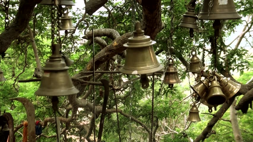 Hindu Temple Bells On Natural Stock Footage Video (100% Royalty-free ...