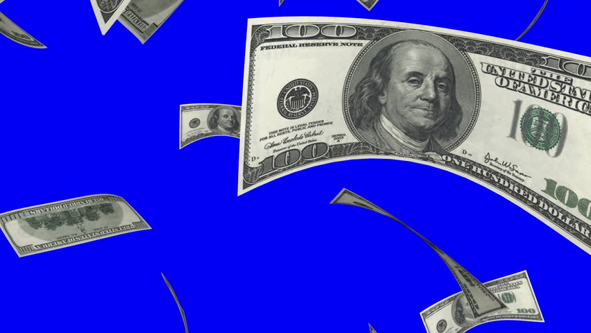 Stock video of falling dollars (loop on blue screen). | 2791519 ...