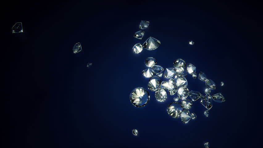 Gorgeous Diamonds Falling Down. 3D Stock Footage Video 5293484 ...