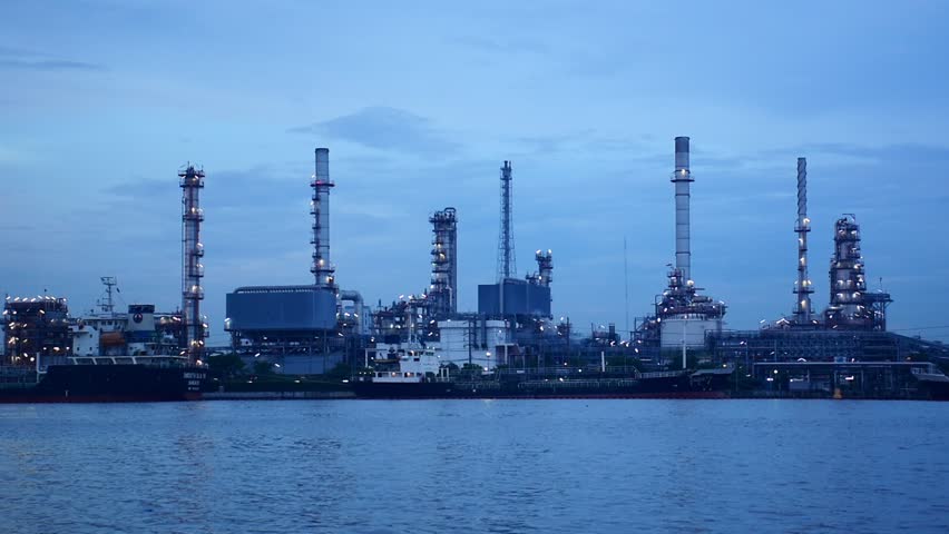 Oil Refinery, Industry Plant Day To Night 4K Timelapse (UHD, Ultra High ...
