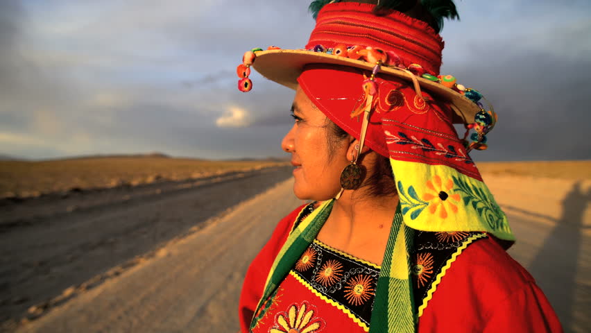 Proud Latin American Indigenous Women Dancing In Traditional National ...