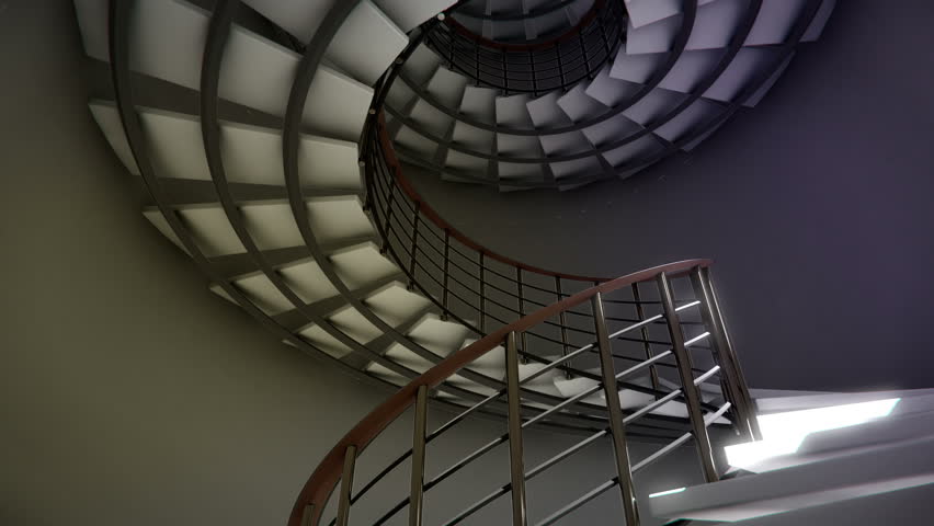 Round Spiral Staircase, Loop And Reverse Stock Footage Video 23896012 ...