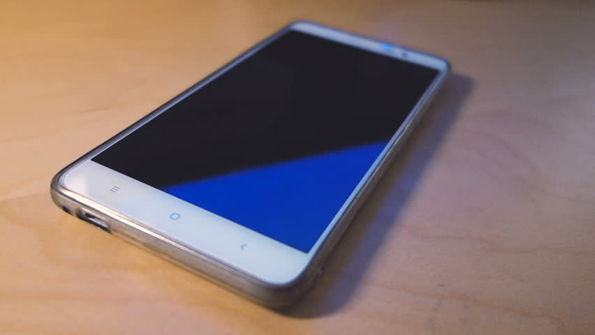 Smart Phone Laying On Rustic Wooden Table. Top View Flat Lay With Copy ...