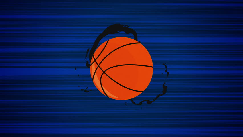 Flying Basketball On Blue Background. Stock Footage Video (100% Royalty ...
