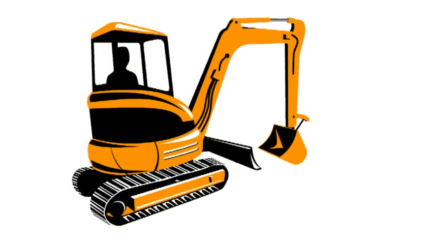 Stock video of 2d animation of a construction digger | 2890189 ...