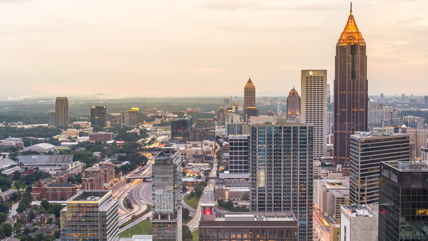 Atlanta Sunset Time Lapse Day Stock Footage Video (100% Royalty-free ...
