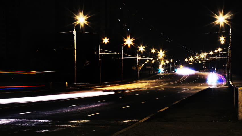 Night Road, Full Hd, Timelapse Stock Footage Video (100% Royalty-free ...