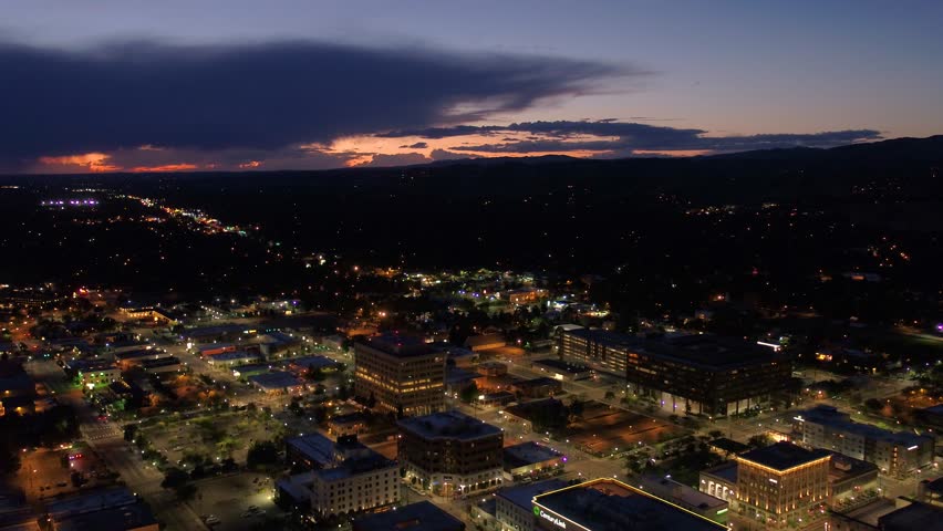 Cityscape of Boise Lighted Up at Night in Boise, Idaho image - Free ...
