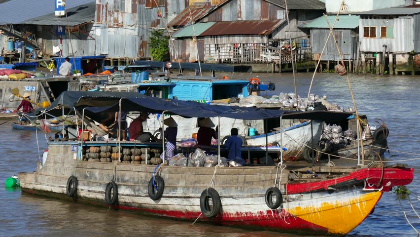 Aerial View PortMiami Loaded Container Cargo Vessel Leaving Port ...