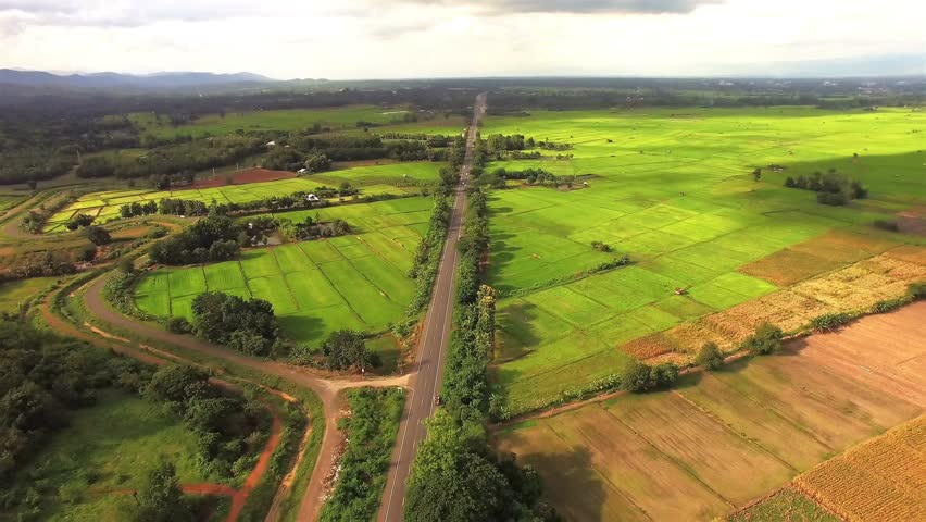 Beautiful Aerial View Rural Roads Stock Footage Video (100% Royalty ...