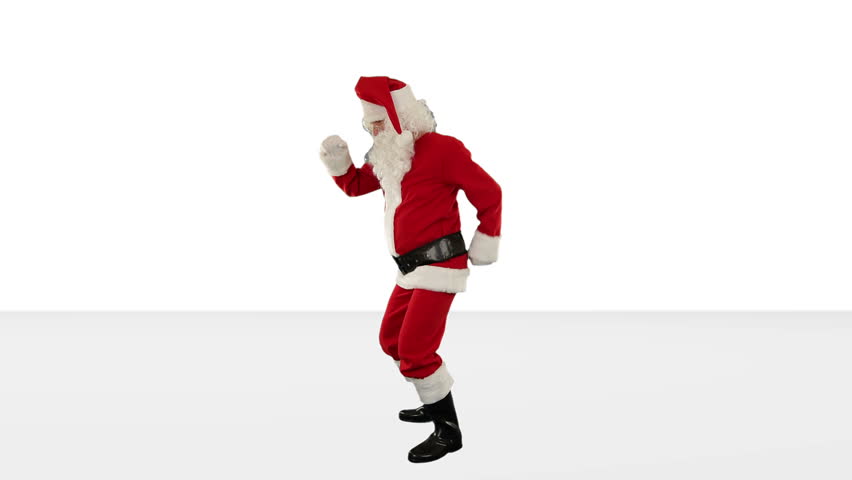 Santa Claus Dancing Against White, Dance 1 Stock Footage Video 3015421 ...