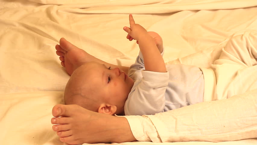 Baby Playing with His Hands Stock Footage Video (100% Royalty-free ...