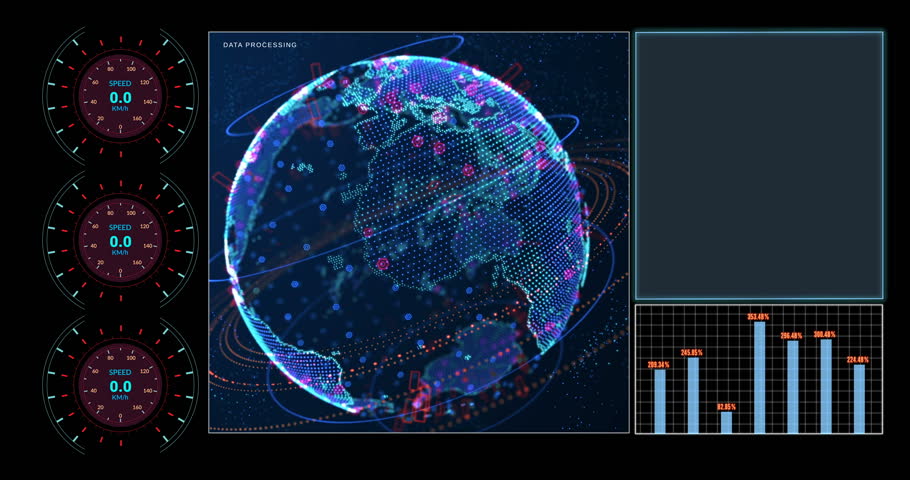 Futuristic Hud Computer Data Screen Stock Footage Video (100% Royalty ...
