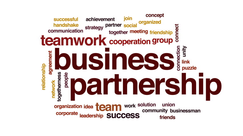 Business Partnership Animated Word Cloud, Stock Footage Video (100% ...
