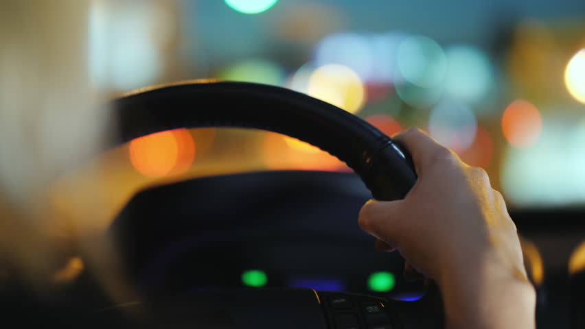 Female Hands On the Wheel Stock Footage Video (100% Royalty-free ...