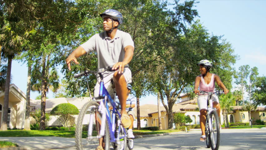 African American Family Riding Bicycles Stock Footage Video (100% ...