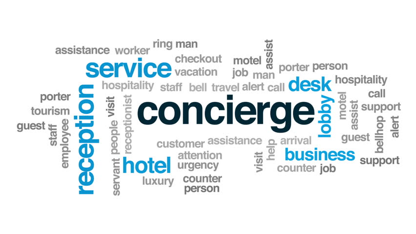 Stock Video Clip of Concierge animated word cloud, text design ...