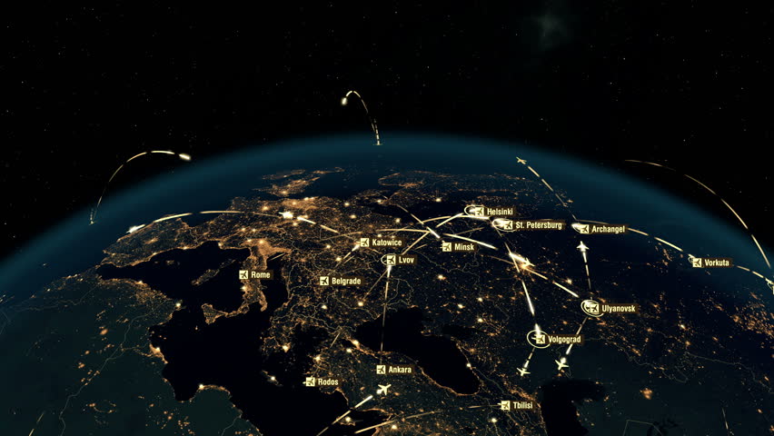 World Map Showing Flight Paths Stock Footage Video 28987774 | Shutterstock