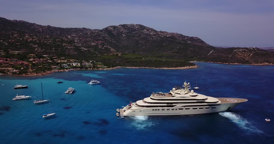 Stock video of aerial video of dilbar- biggest yacht | 32399629 ...
