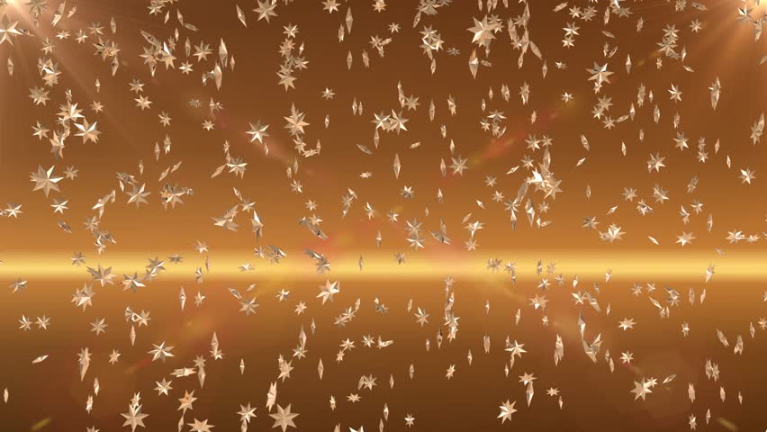 Stock Video Clip of 3D ANIMATION: Shiny sparkling golden stars fly ...