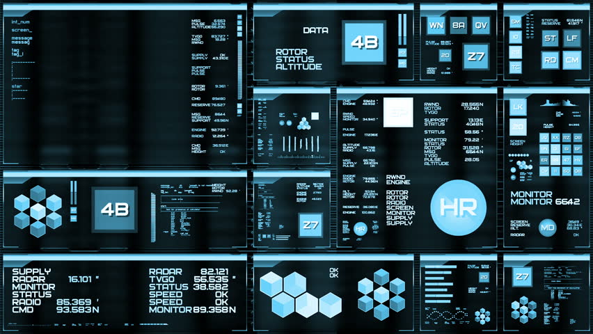 Futuristic Command Center Interface (loop Ready) Stock Footage Video ...