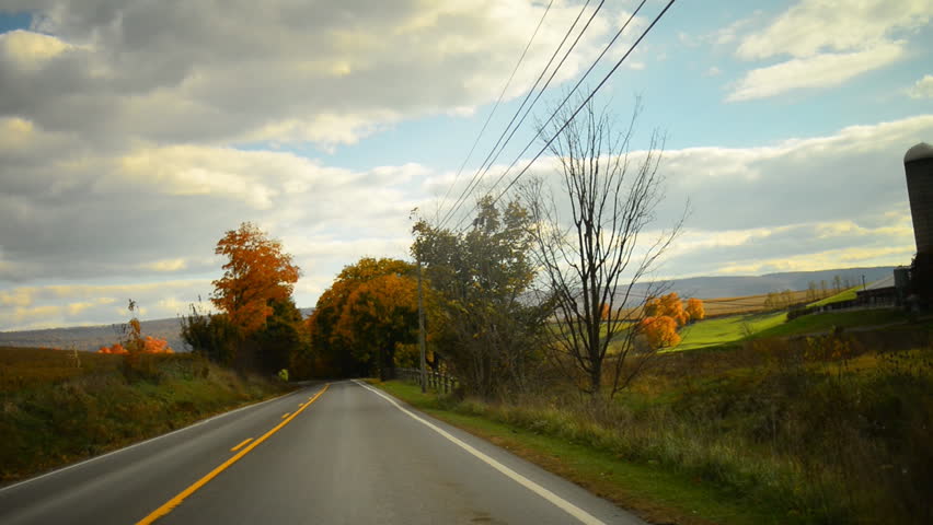 Time Lapse Shot Of A Driver's Perspective Of The Back Roads Of Western ...