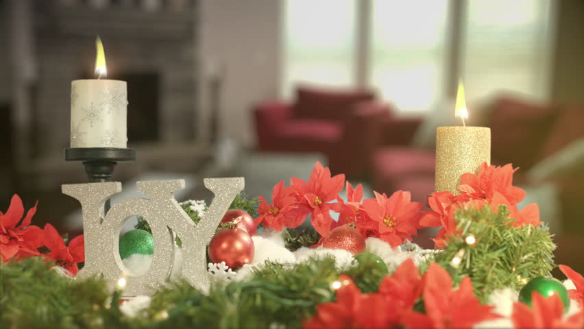 Christmas Table Scene with Candles. Stock Footage Video (100% Royalty ...