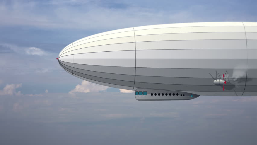 Legendary Huge Zeppelin Airship On Stock Footage Video (100% Royalty ...