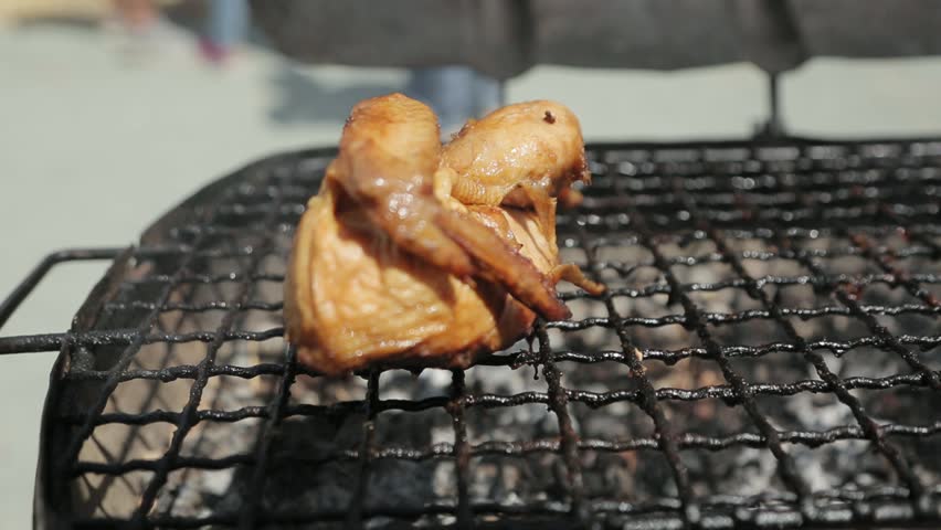 Chicken Smoking On the Barbecue Stock Footage Video (100% Royalty-free ...